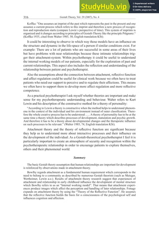Attachment Theory And Gestalt Psychology 2007 | PDF