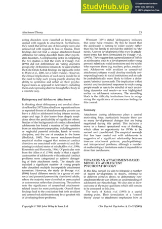 Attachment Theory In Adolescence And Its Relevance To Developmental Psychopathology - Lucy Scott ...