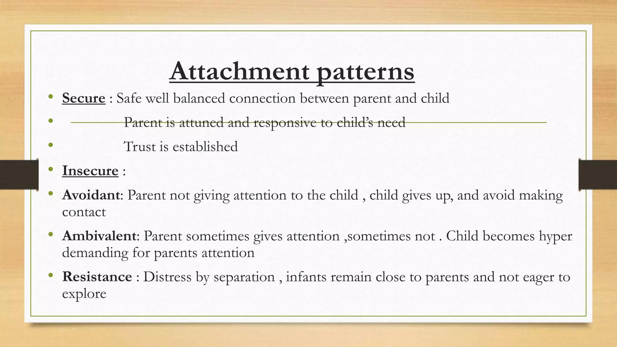 Attachment theory ppt by nayana | PPT