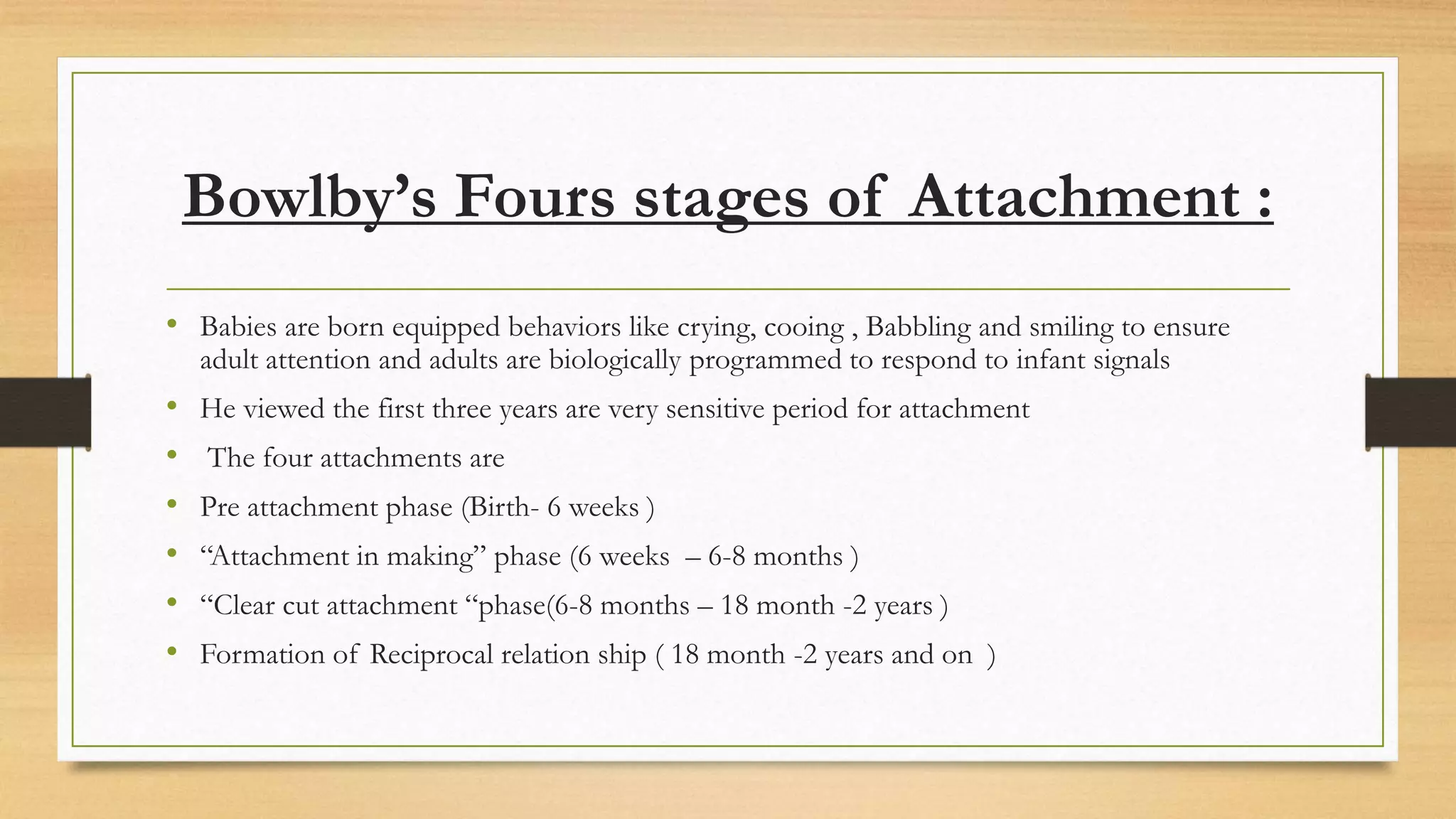 Attachment theory ppt by nayana | PPTX