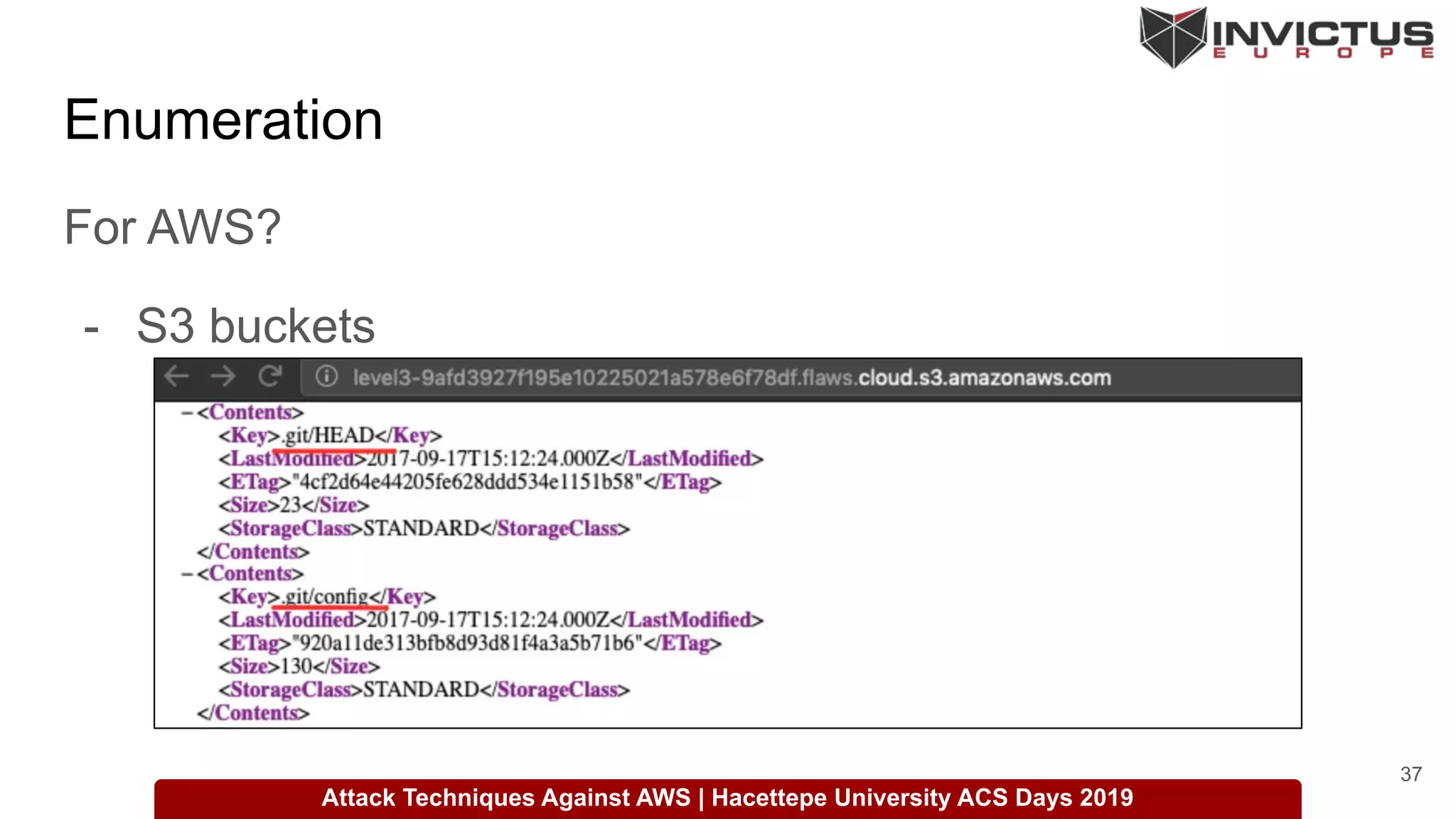 Attack Techniques Against AWS - Hacettepe University ACS Days 2019 | PPT