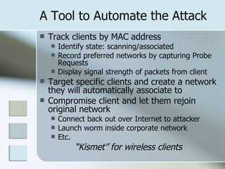 Attacking Automatic Wireless Network Selection | PPT