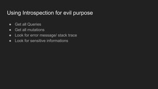 Attacking GraphQL | PPTX