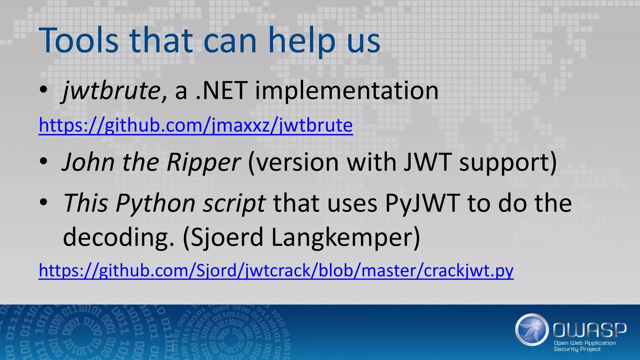 [OPD 2019] Attacking JWT tokens | PDF