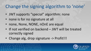 [OPD 2019] Attacking JWT tokens | PDF