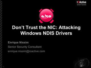 Attacking Windows NDIS Drivers | PPT