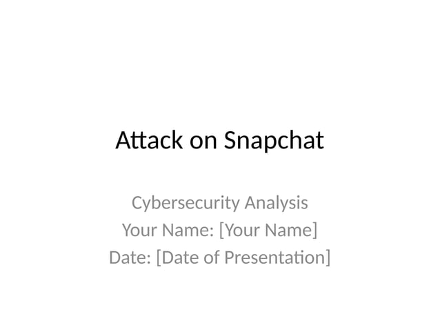 Attack Snapchat by using SQL injection in cyber security | PPTX