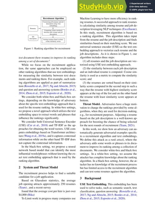 Attacks Against Ranking Algorithms With Text Embeddings A Case Study On Recruitment Algorithms | PDF
