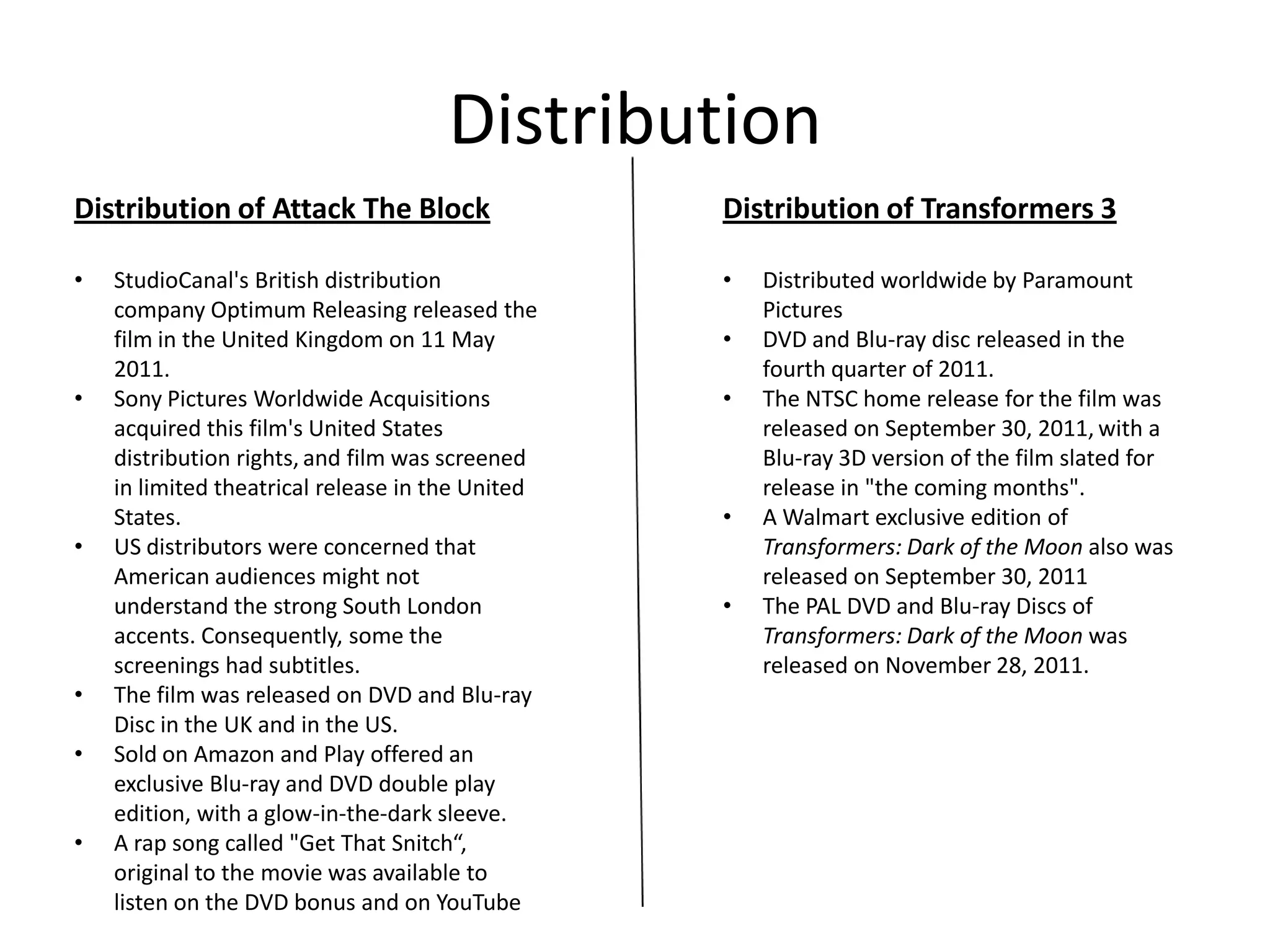Attack the block vs Transformers 3 | PPTX