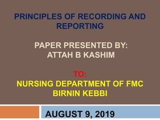 principles of reporting | PPT