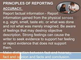 principles of reporting | PPTX