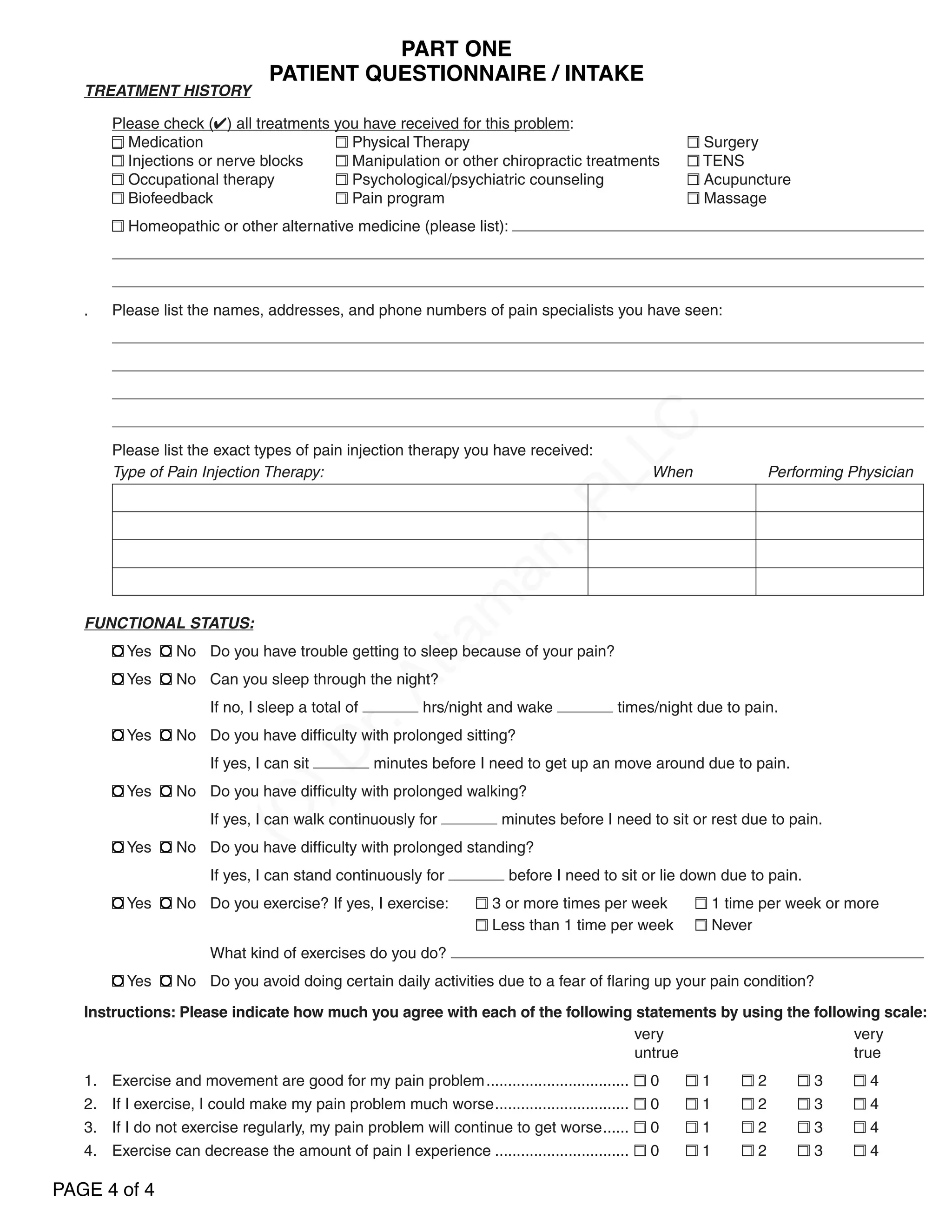 Dr. Attaman New Patient Intake Form | PDF