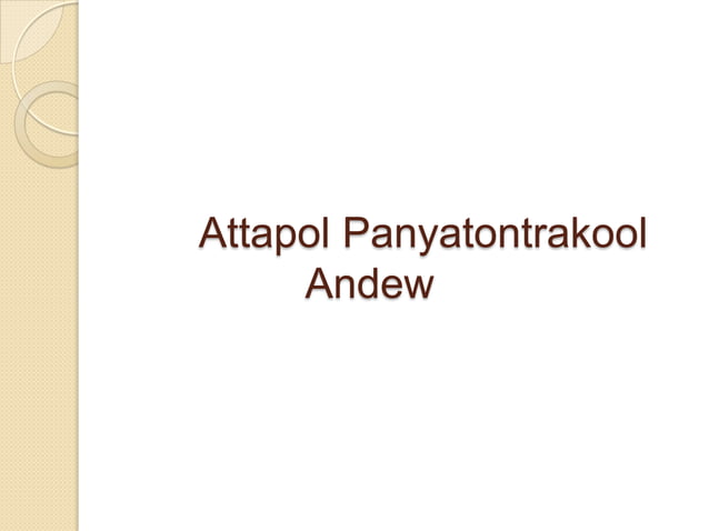 Attapol panyatontrakool | PPT