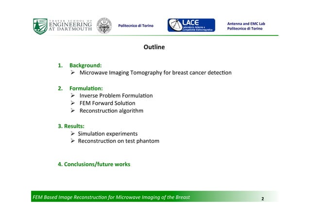 Finite Element Reconstruction For Microwave Imaging Of The Breast Ppt