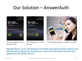 SFScon22 - Attaullah Buriro - Behavioral Biometrics-based identity verification for new ...