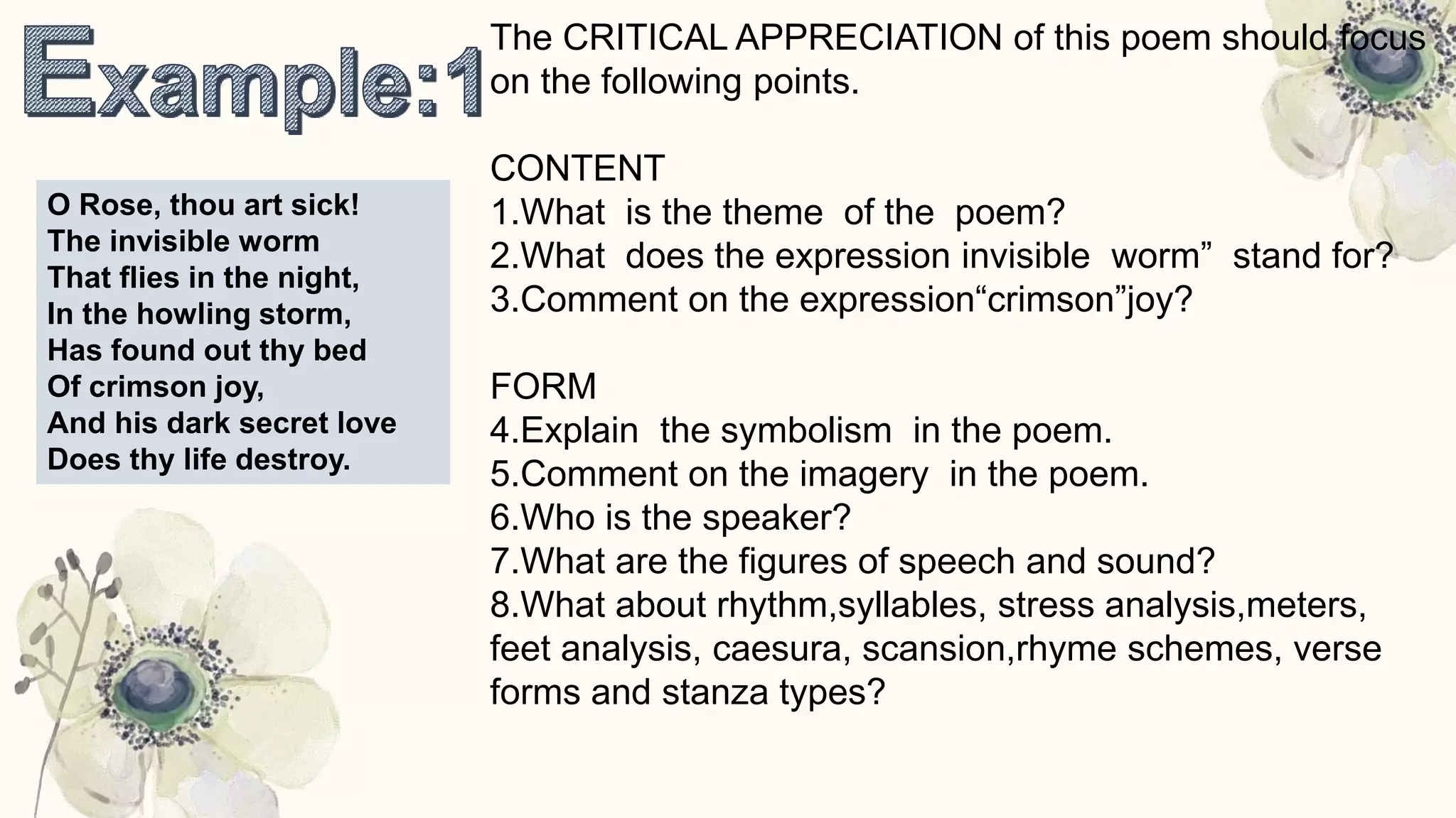 Attempting critical appreciation of a poem | PPTX