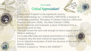 Attempting critical appreciation of a poem | PPTX