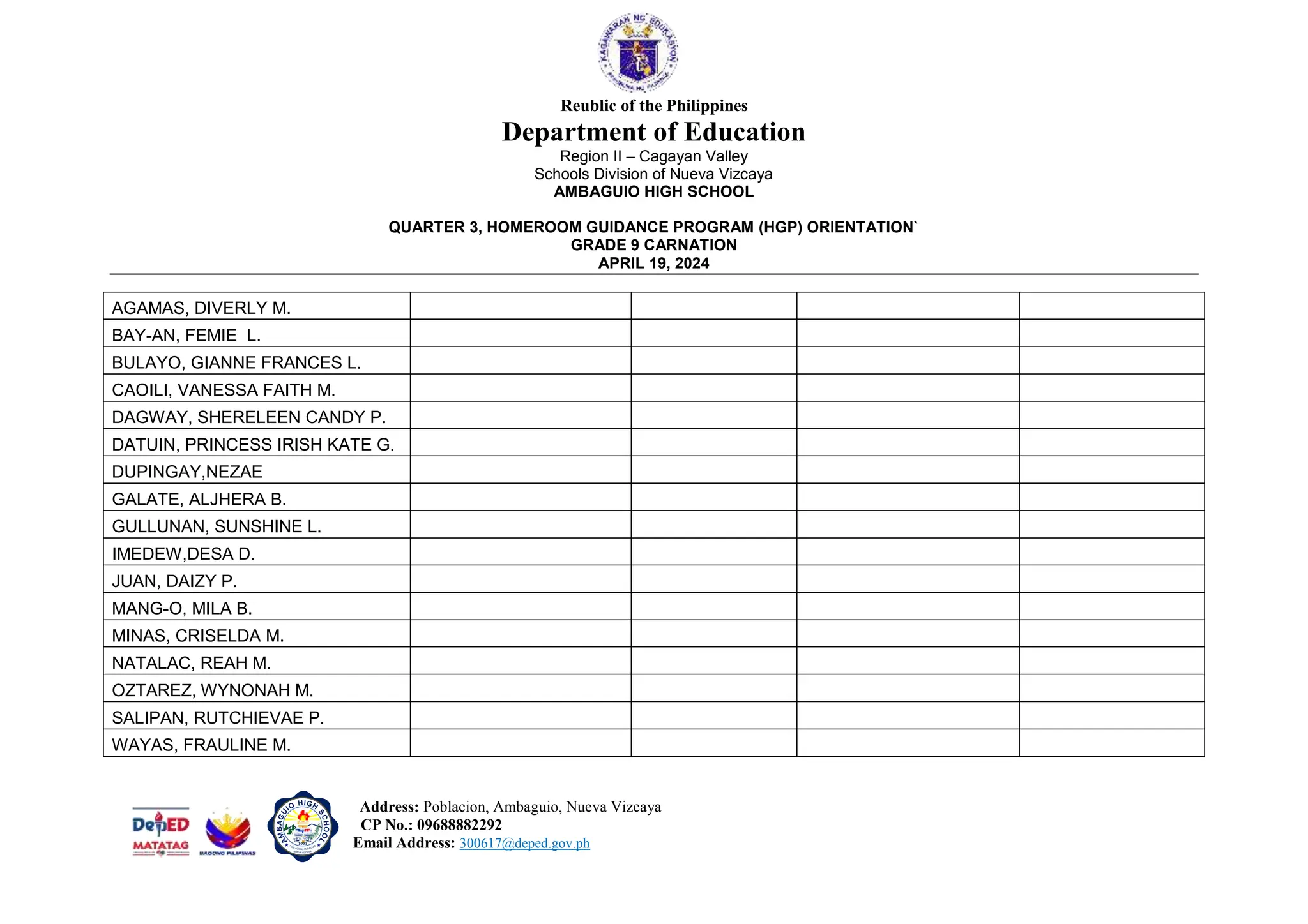 ATTENDANCE sheet papermmmmmmmmmmmmmmmmmm | DOCX