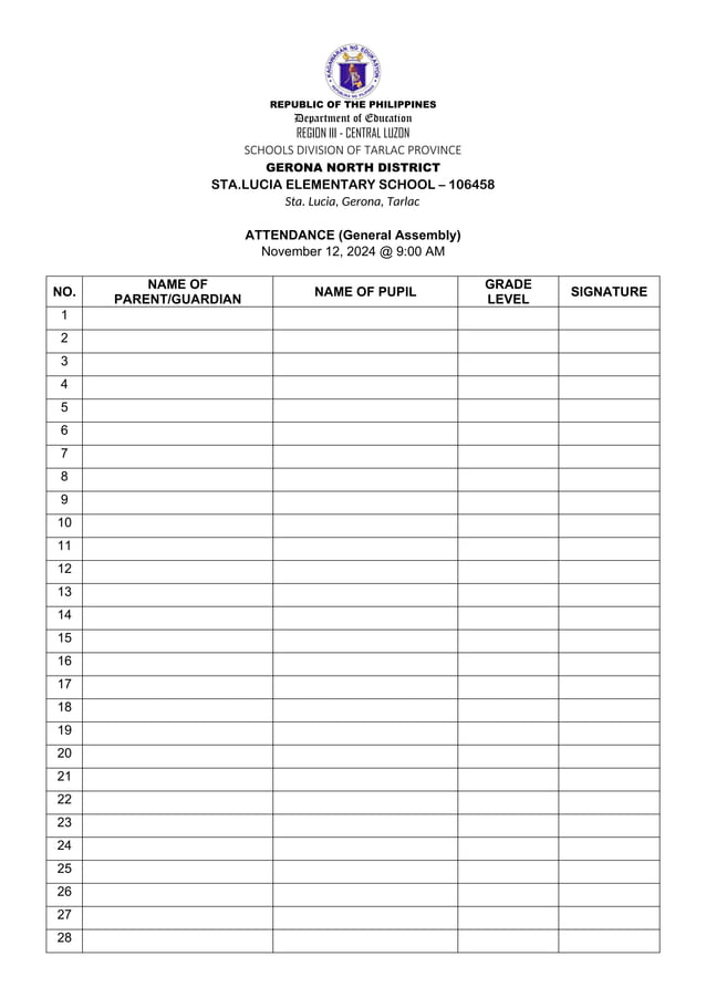 ATTENDANCE for school meetings/conference.docx