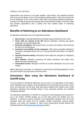 Attendance Dashboard – Time & Attendance Analytics | PDF
