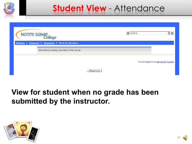 Notre Dame College Moodle Training - Attendance | PPT