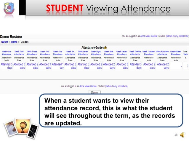 Notre Dame College Moodle Training - Attendance | PPT