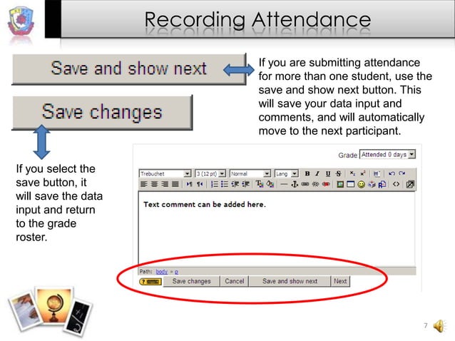 Notre Dame College Moodle Training - Attendance | PPT