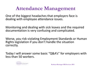 Attendance management issues | PPTX