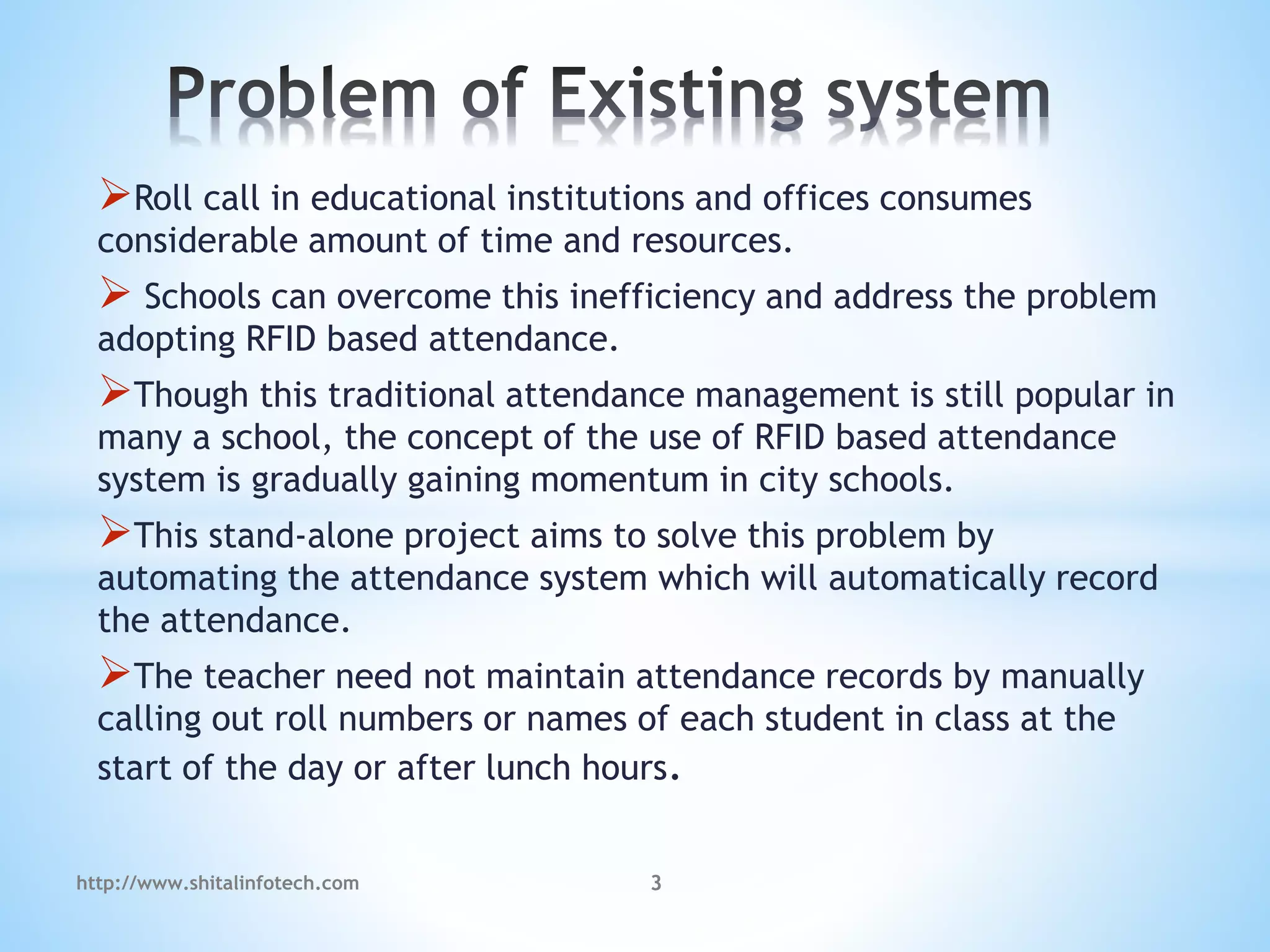 Attendance management system using rfid or biomatric | PPTX