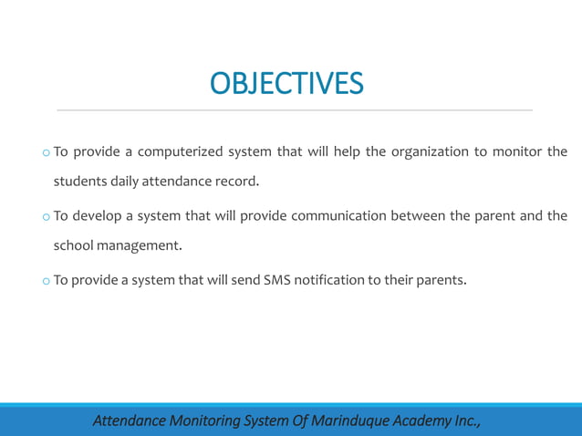 Attendance Monitoring System of Marinduque Academy Inc. | PPTX