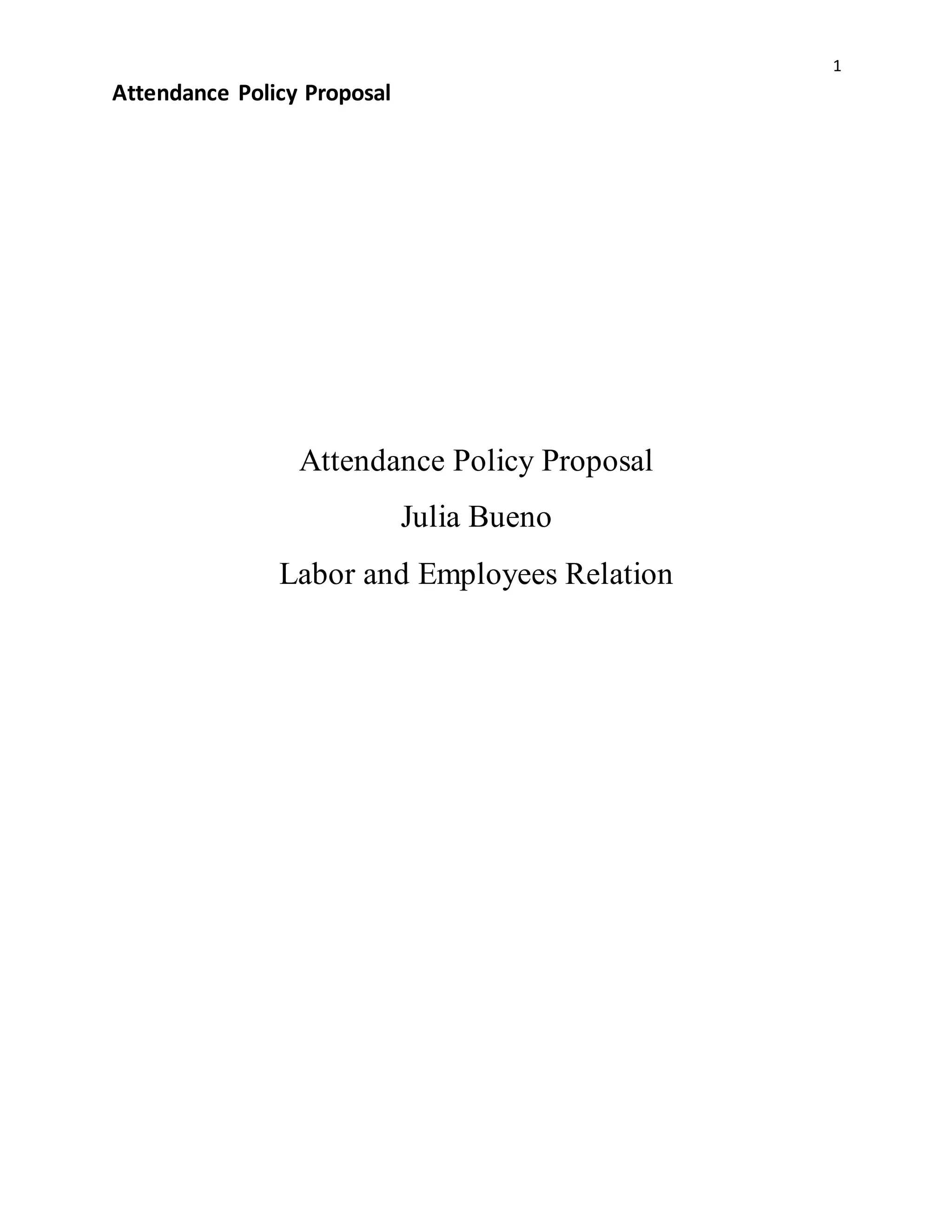 Attendance policy proposal | DOCX