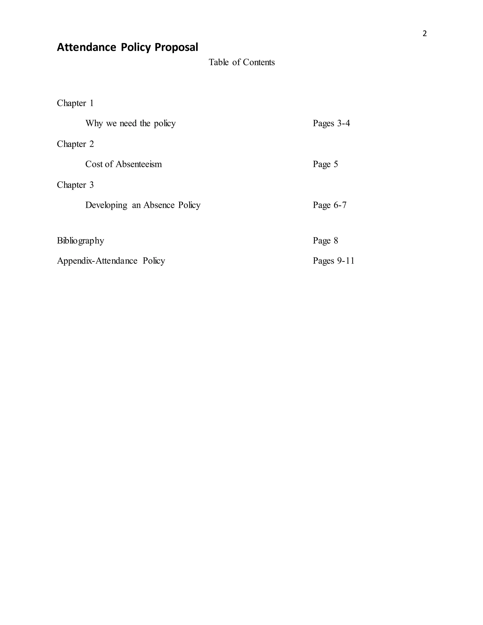 Attendance policy proposal | DOCX