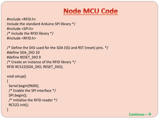 Attendance system using MYSQL with Raspberry pi and RFID-RC522 | PPTX