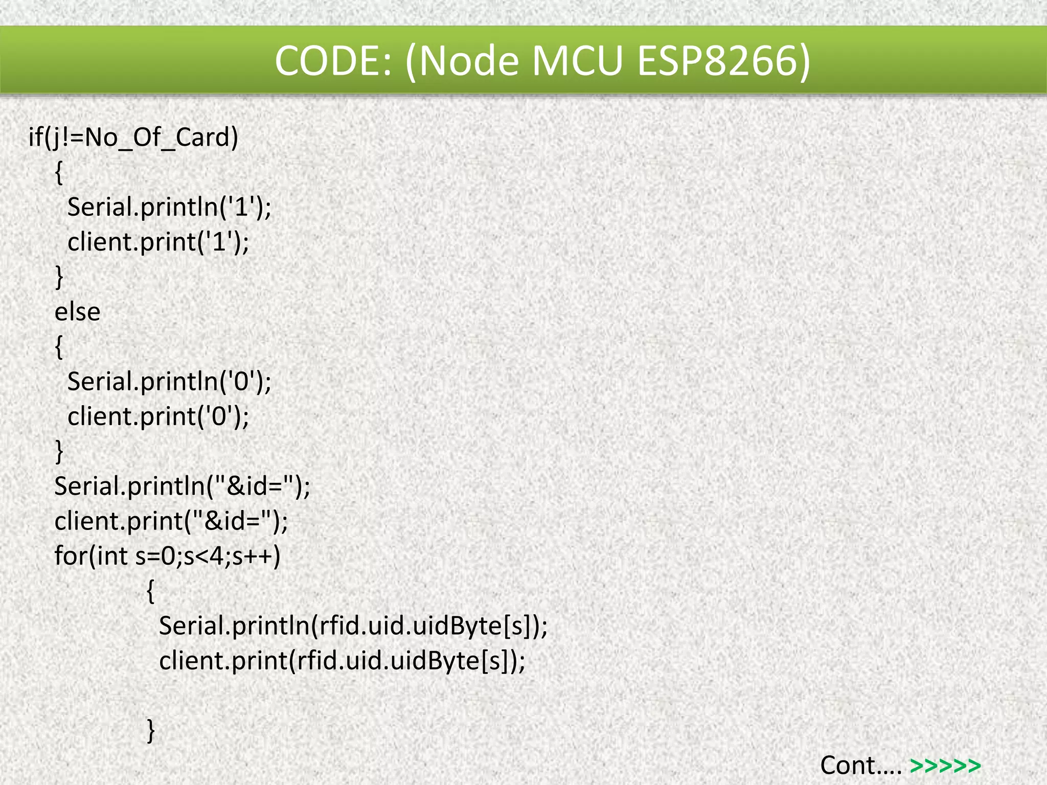 Attendance System Using Esp8266wi Fi With Mysql Ppt