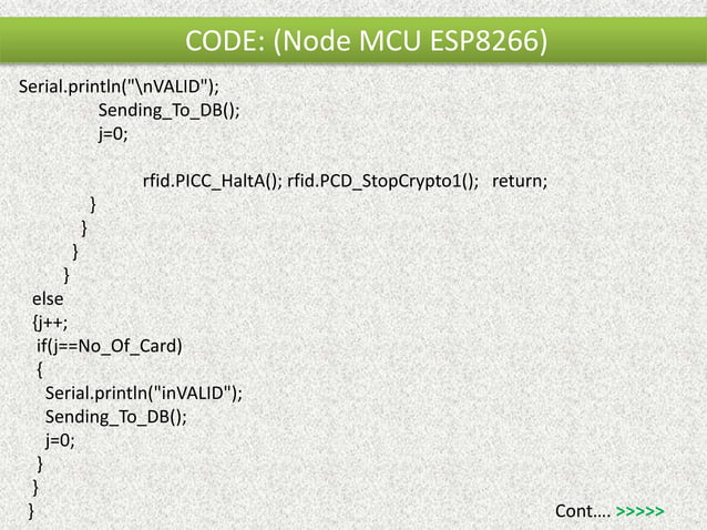 Attendance System Using Esp8266wi Fi With Mysql Ppt