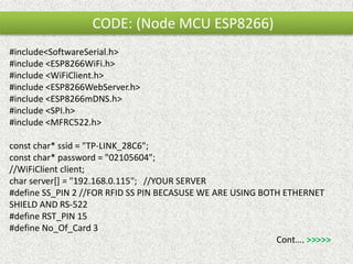 Attendance System using ESP8266(Wi-Fi) with MySQL | PPTX | Programming ...