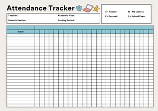 Attendance Tracker PDF.................. | PDF