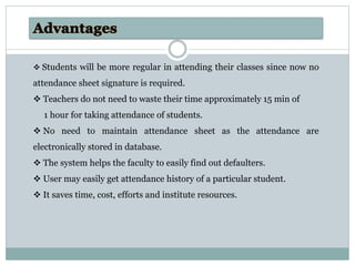 Student Attendance Management System using Barcode | PPTX