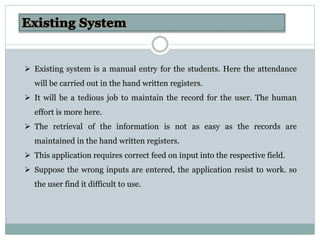 Student Attendance Management System using Barcode | PPTX
