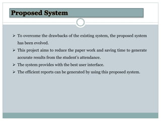 Student Attendance Management System using Barcode | PPTX
