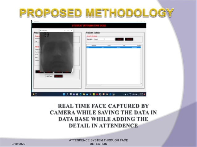 Attendence System Face Detection Ppt