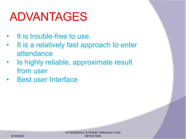 Attendence System Face Detection Ppt