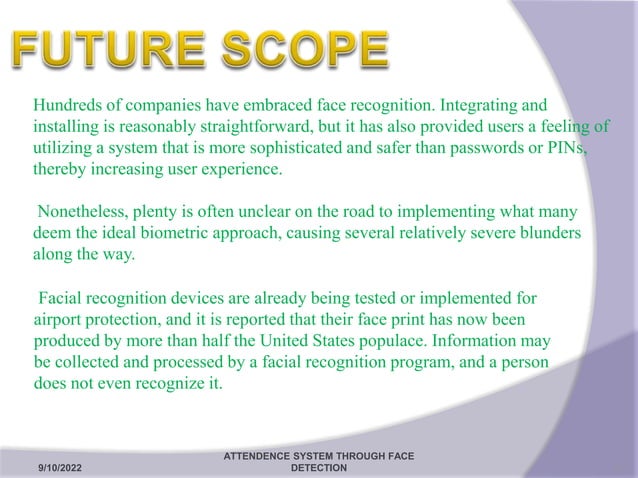 Attendence System Face Detection Ppt