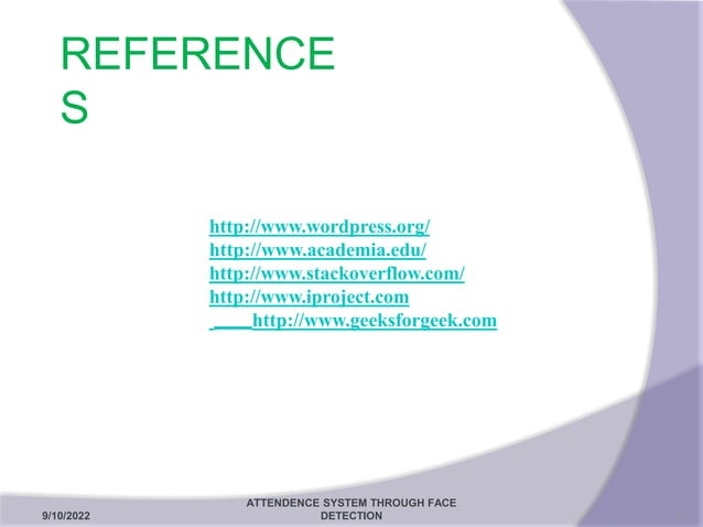 Attendence System Face Detection Ppt