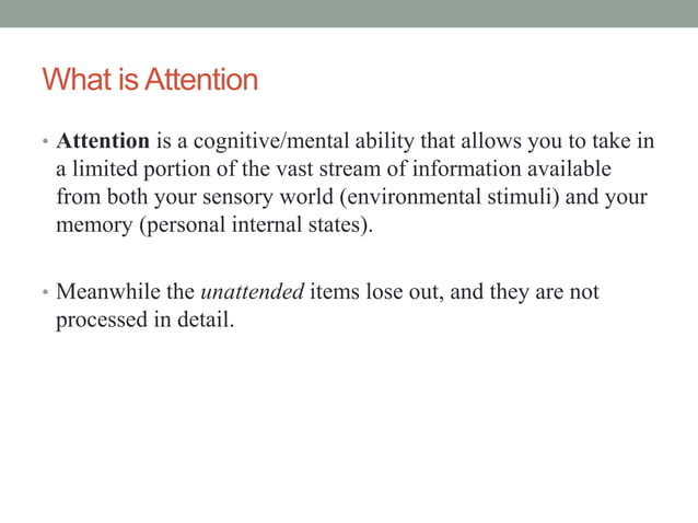 Attention | PPTX | Science