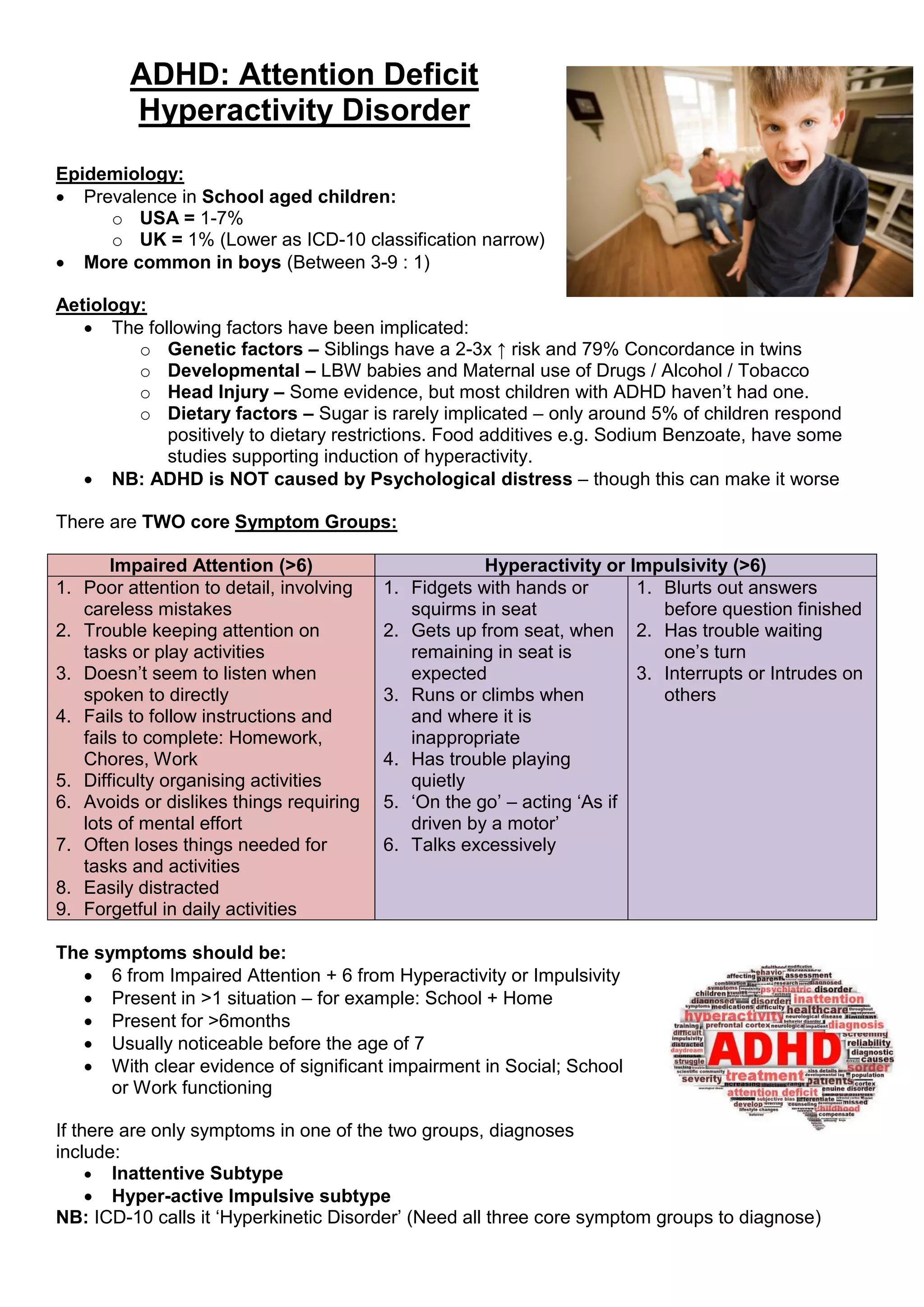 Attention Deficit Hyperactivity Disorder (ADHD) | PDF