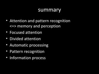 Attention And Pattern Recognition(1) | PPT