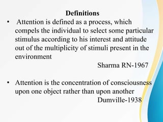 Attention and perception | PPTX