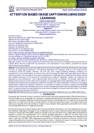 ATTENTION BASED IMAGE CAPTIONING USING DEEP LEARNING | PDF