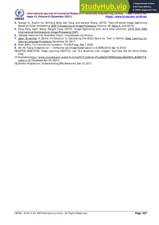 ATTENTION BASED IMAGE CAPTIONING USING DEEP LEARNING | PDF